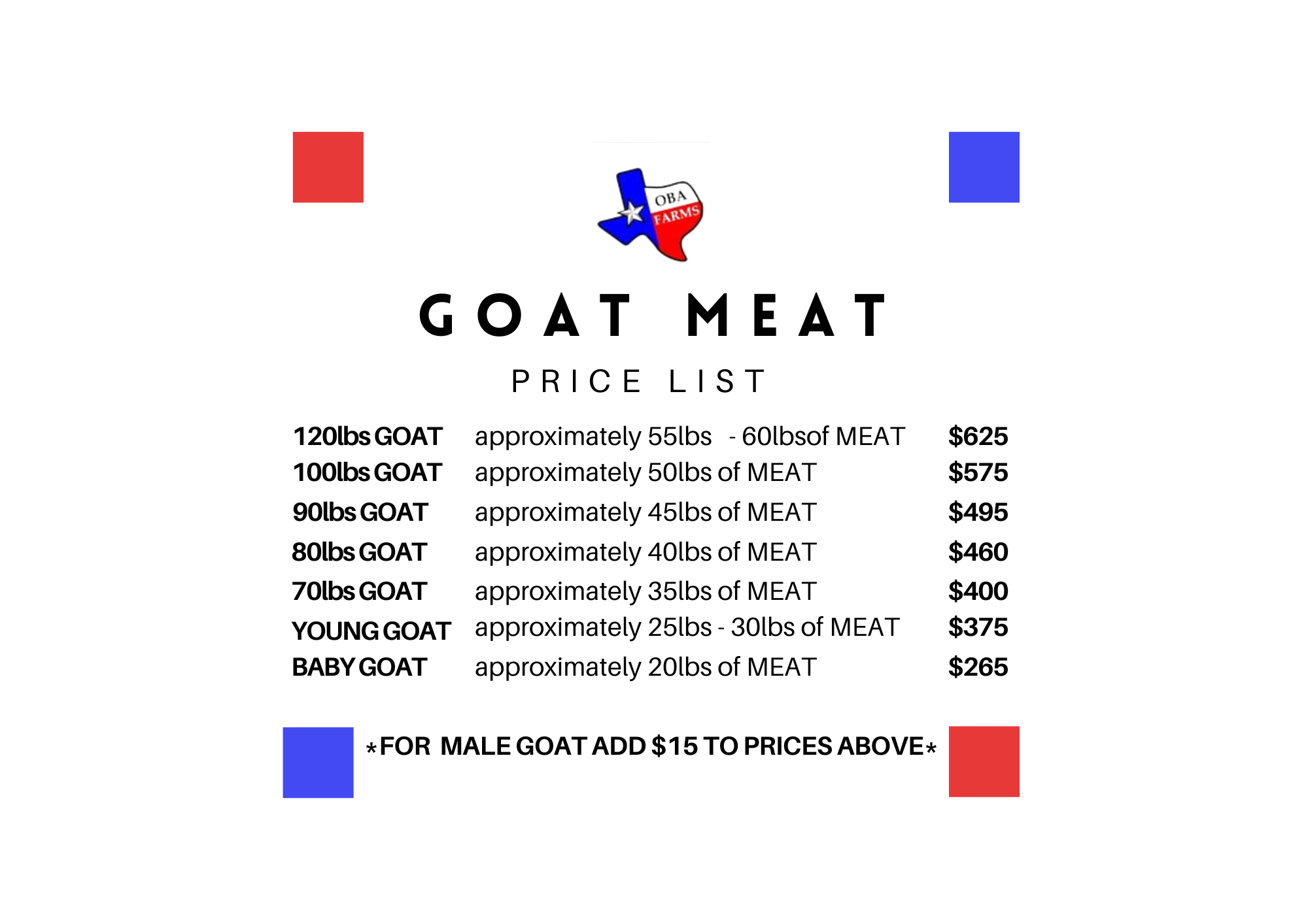 Whole Live Goat for Meat - Slaughter Goats Grass Fed | Oba Farms